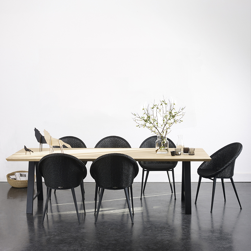 Dining Chair JACK Steel base Black VINCENT SHEPPARD | SILVERA